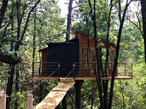 Pinochueco cabañas suspendidas en los árboles de Hidalgo