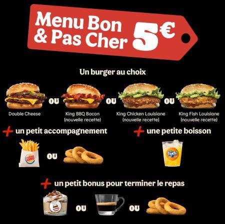 Menu Bon Et Pas Cher Burger King BPC 5