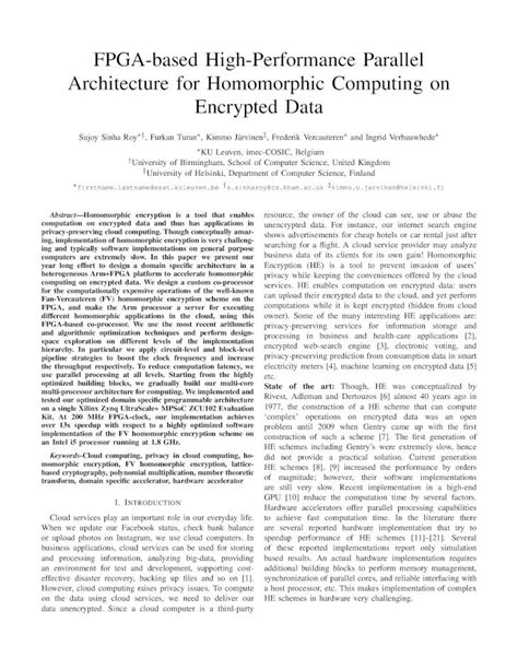 Pdf Fpga Based High Performance Parallel Architecture Fpga Based