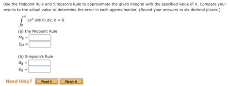 solved use the midpoint rule and simpson s rule to