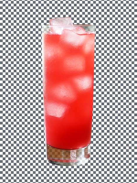 Sabroso jugo de sandía con cubitos de hielo en un vaso sobre fondo