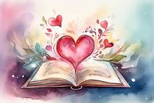 Watercolor Hearts And Leaves Paper Free Stock Photo Public Domain