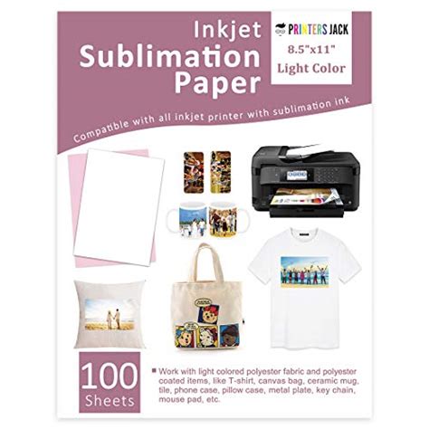 Printers Jack Sublimation Paper Heat Transfer Paper 100 Sheets 8 5 X