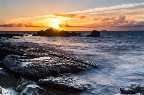 Fond d écran Matin le coucher du soleil mer ciel lumière du