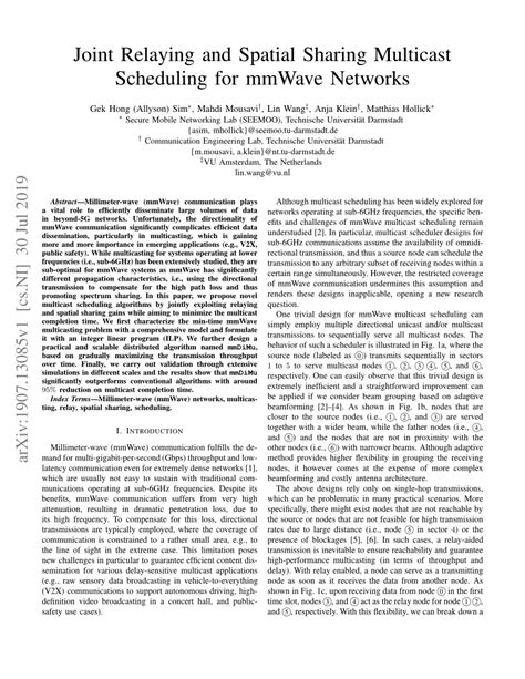 pdf joint relaying and spatial sharing multicast scheduling for mmwave networks