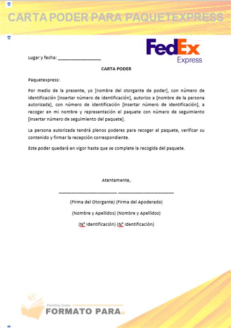 Carta Poder para Recoger Paquetería Ejemplos Formatos 2024