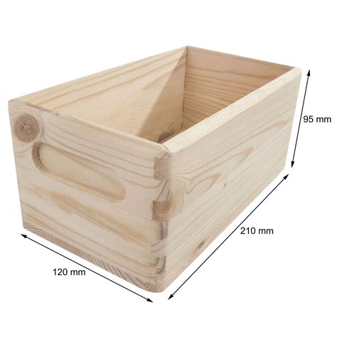 Wooden Open Decorative Storage Boxes 5 Sizes Small To Large