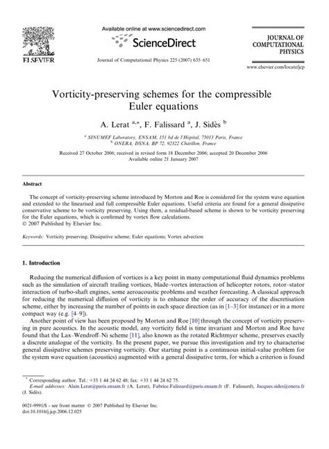 pdf vorticity preserving schemes for the compressible euler equations dokumen tips