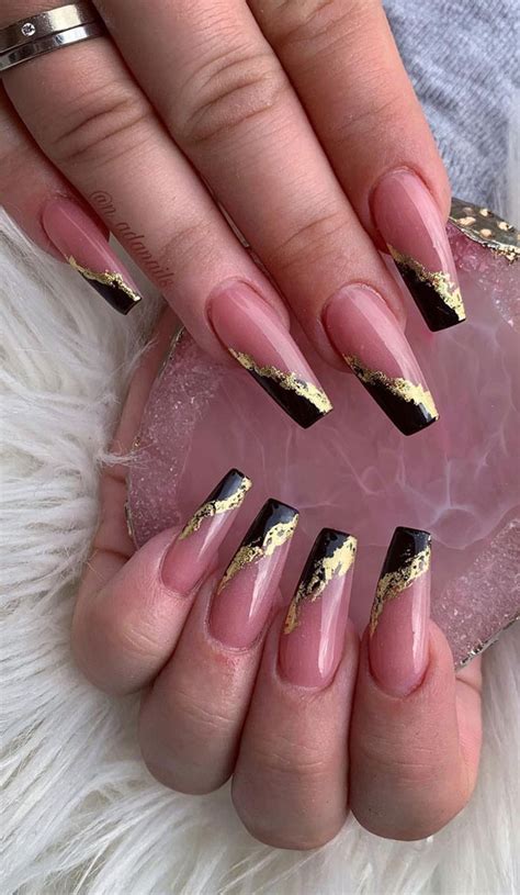 Coffin Red And Gold Nails Atelier Yuwa Ciao Jp