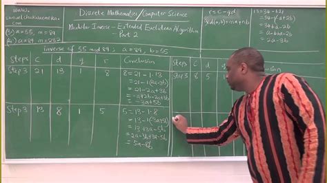 gcd and modular inverse extended euclidean algorithm part 2 youtube