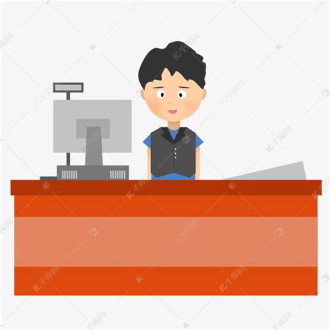 工作中的收银员PNG免扣下载素材图片免费下载 千库网