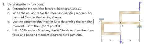 SOLVED Using Singularity Functions A Determine The Reaction Forces