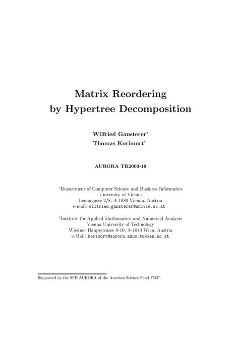 pdf matrix reordering