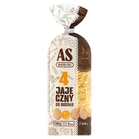 AS BABUNI Makaron 4 jajeczny do rosołu krajanka 250 g Zakupy online z