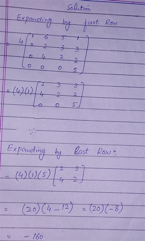 [solved] use expansion by cofactors to find the determinant of the matrix 4 course hero