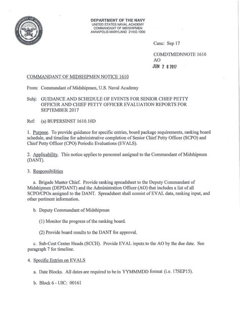 Fillable Online New CPO Evaluation Takes Effect This September Navy