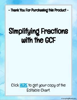 Simplifying Fractions Using The Gcf Digital Activity And Printable