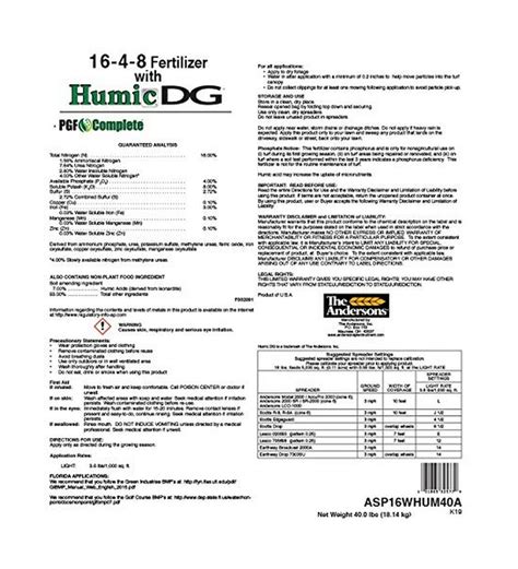 The Andersons Pgf Complete Fertilizer With Humic Dg Sq Ft