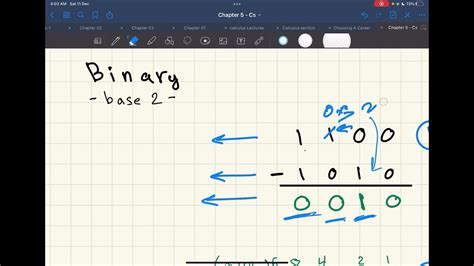 binary subtraction youtube