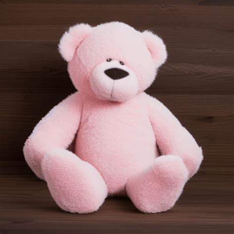 Cute Fluffy Pink Teddy Bear · Creative Fabrica