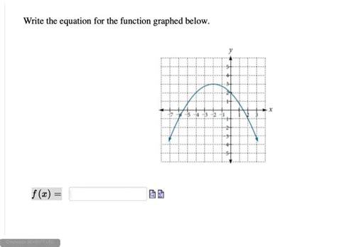 solved write the equation for the function graphed below