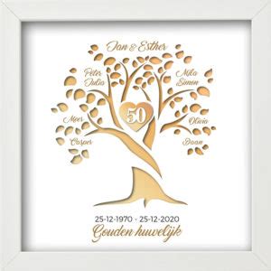 50 Jaar Getrouwd Cadeau 3D Stamboom Gouden Huwelijk