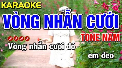 VÒNG NHẪN CƯỚI Karaoke Nhạc Sống Tone Nam BEAT 2023 Bến Tình