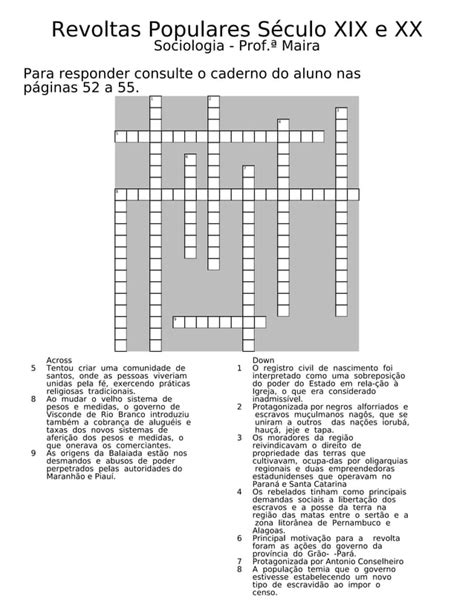 Puzzle Revoltas Populares Século XIX e XX PDF