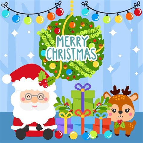 Premium Vector Merry Christmas Greeting Card
