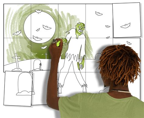 Póster gigante para colorear Zombi Manualidades de papel para niños