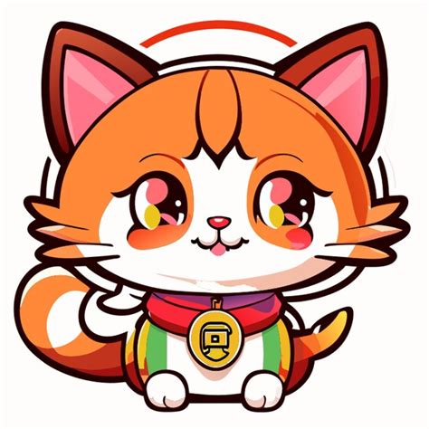 Premium Vector Cute Cartoon Kawaii Cat Sticker Clipart Vector