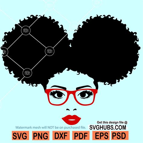 Afro Puff Woman Svg Woman With Sunglasses Svg Afro Black Woman Svg