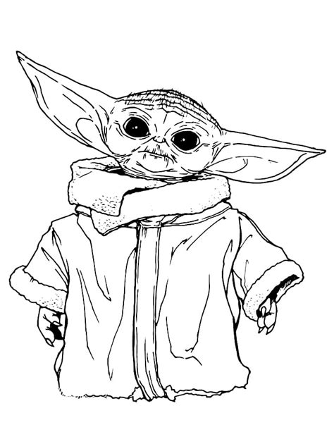 Coloriage Baby Yoda à imprimer sur Wonder day