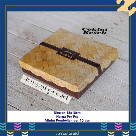 Jual Dus Nasi R8 Coklat Besek Kotak Nasi 18x18 Box Nasi Box Kue Box