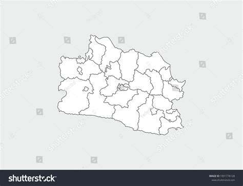 Simple Administrative Political Road Map Vector Stock Vector Royalty