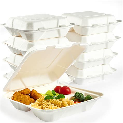 Snapklik 100 Compostable Clamshell Take Out Food Containers 90