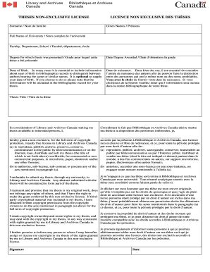 Fillable Online Gradstudents Carleton Theses Non Exclusive License