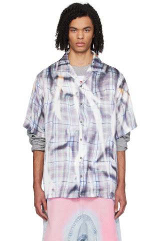 SSENSE 折扣季 Y Project 灰色 紫色格纹衬衫 加入折扣
