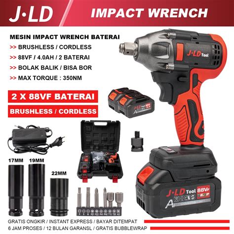 Jual Jld Impact Bor Baterai Vf Biru Impact Wrench Mm Mesin Bor