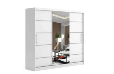 RIO 3 SZAFA PRZESUWNA BIAŁA Z LUSTREM 180 X 215CM 11333924466