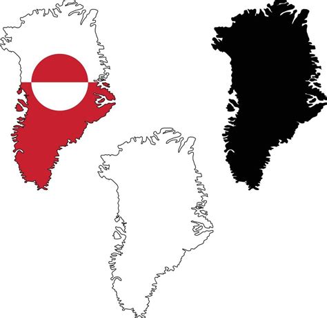 Mapa De Groenlandia Con Bandera Mapa Detallado De Groenlandia Con