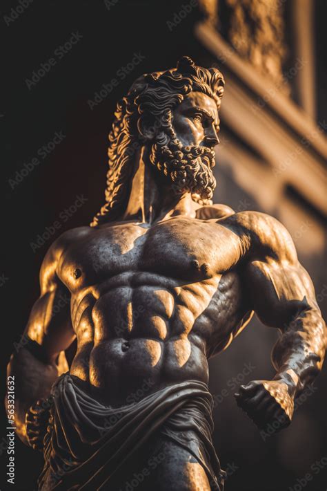 Ancient Greek God Statue Antique Sculpture Historic Landmark