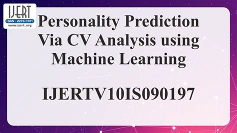 personality prediction via cv analysis using machine learning youtube