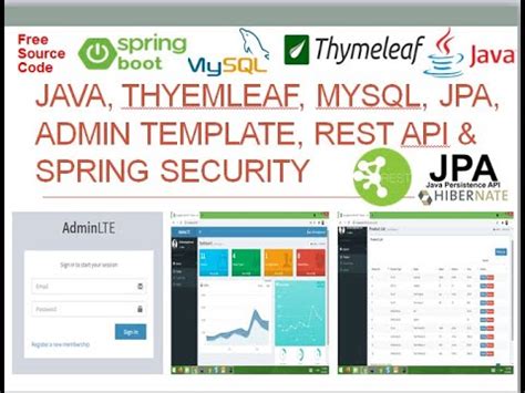 Java Thymeleaf MySql Admin Template Spring Security With Free