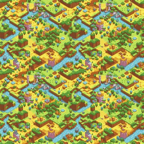 Premium Vector A Pixel Art Style Background With A Map Of The Game S