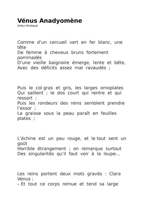 V Nus Anadyom Ne V Nus Anadyom Ne Arthur Rimbaud Comme Dun Cercueil