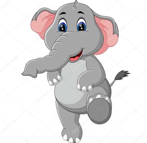 Ilustração de desenhos animados de elefante bonito Vetor de Stock