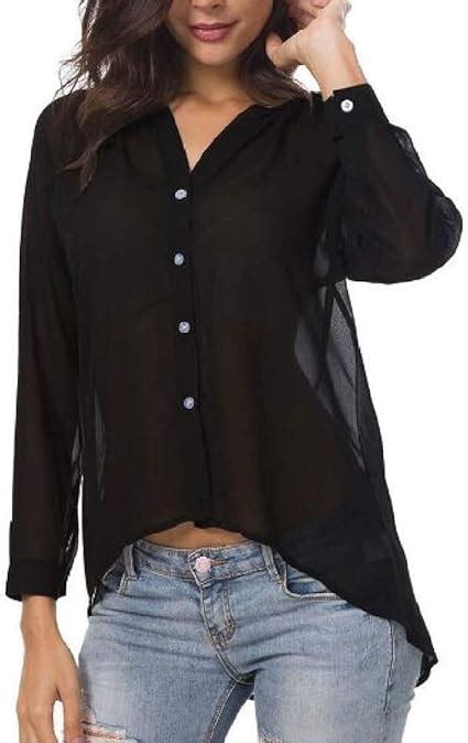 Frieed Blusa De Manga Larga De Gasa Con Cuello En V Casual