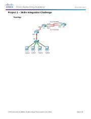 CCNA PROJECT 1 Docx Project 1 Skills Integration Challenge Topology