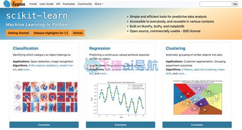 sklearn官网 scikit learn针对python编程语言的免费软件机器学习库 ai导航